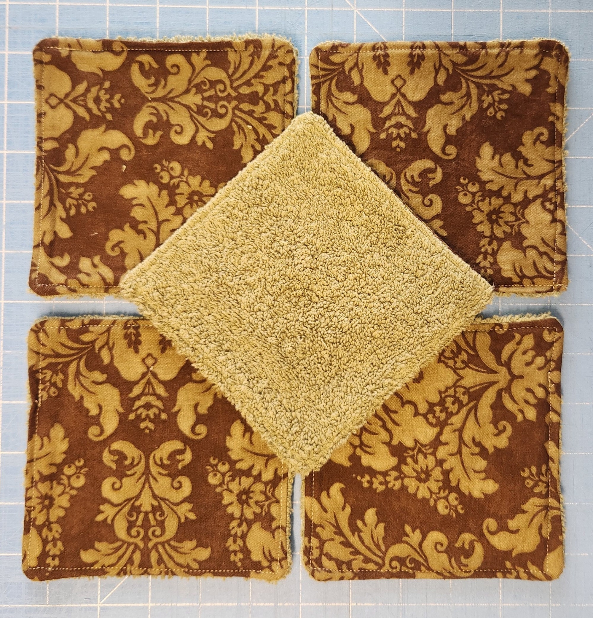 Set of Facial Clothes - Handmade With Fabric & Toweling - 5" Square - Etsy