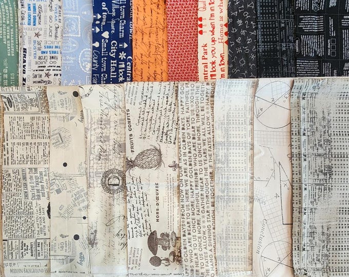 Fabric With Words, Fonts, & Phrases - 23 Fat Eighth Pieces - Moda ...