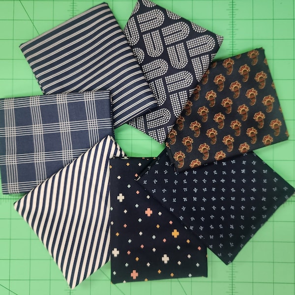 Dark Blue Fat Quarters - Etsy