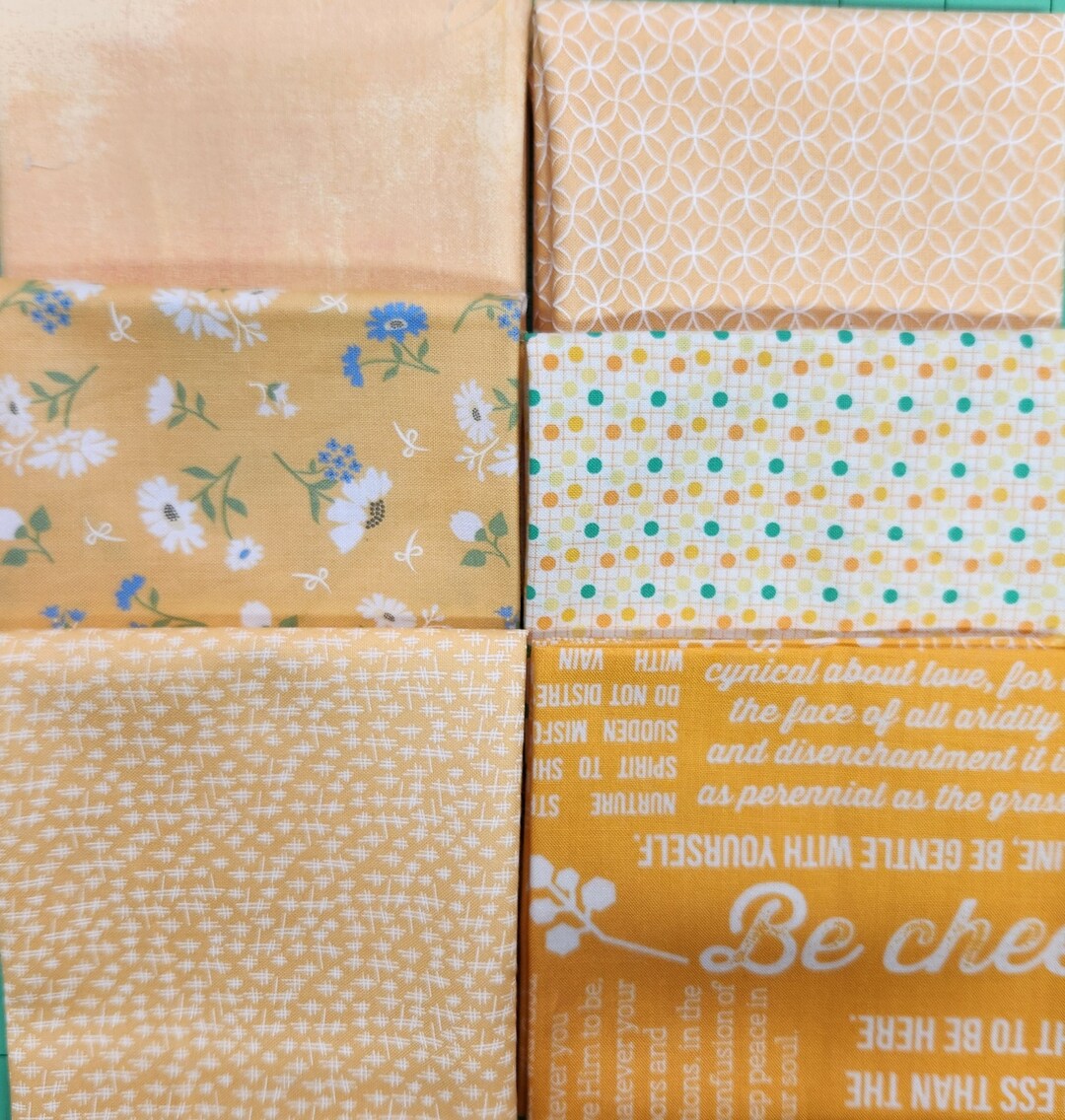 Shades of Yellow Fat Quarter Bundle 6 Fat Quarters 18 X 22 Moda Fabrics ...