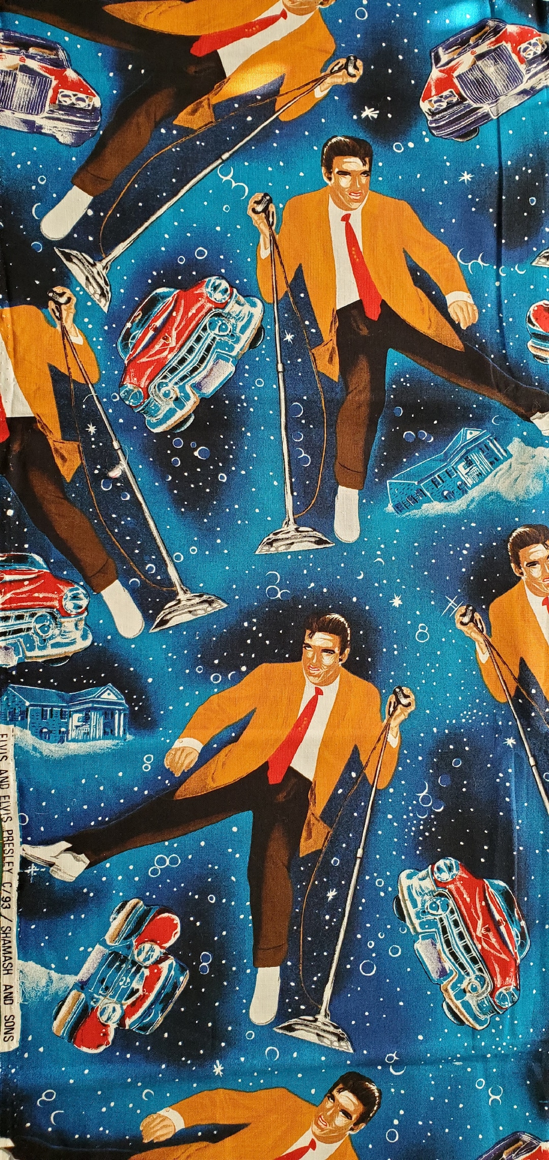 Elvis Presley Fabric by Shamash and Sons. One Fat Quarter 18 X 22 - Etsy