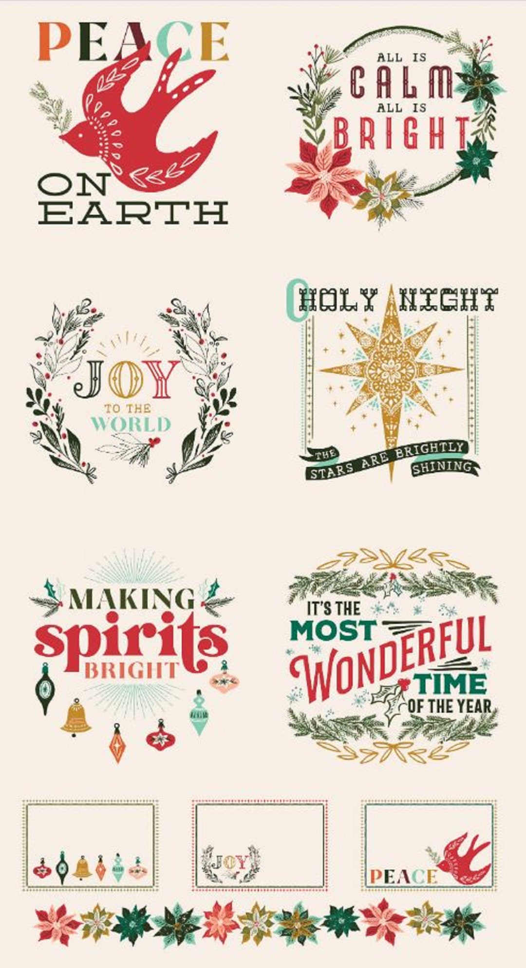 Cheer & Merriment 2/3 Yard Panel by Fancy That Design House for Moda - Etsy