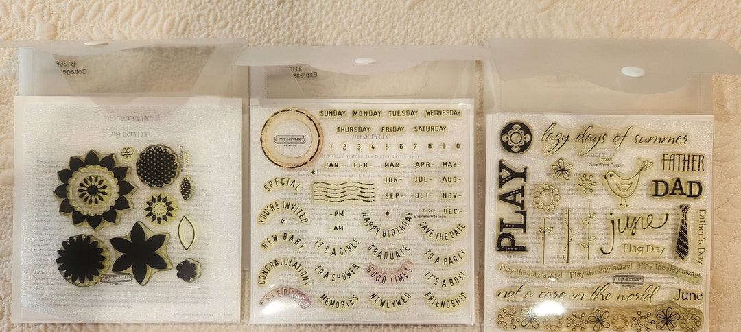 Set of 3 Stamp Sets From Close to My Heart My Acrylix June Word Puzzle ...