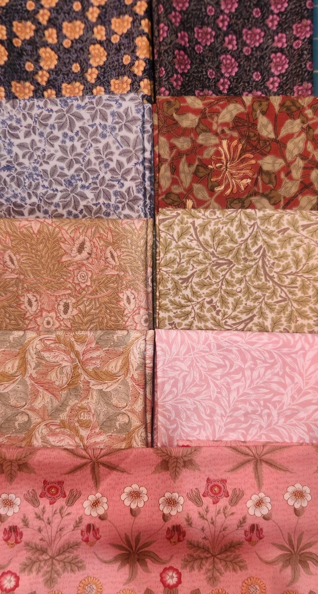 William Morris Fat Quarter Bundle - 9 Pieces - 18" X 22" - Various Moda ...