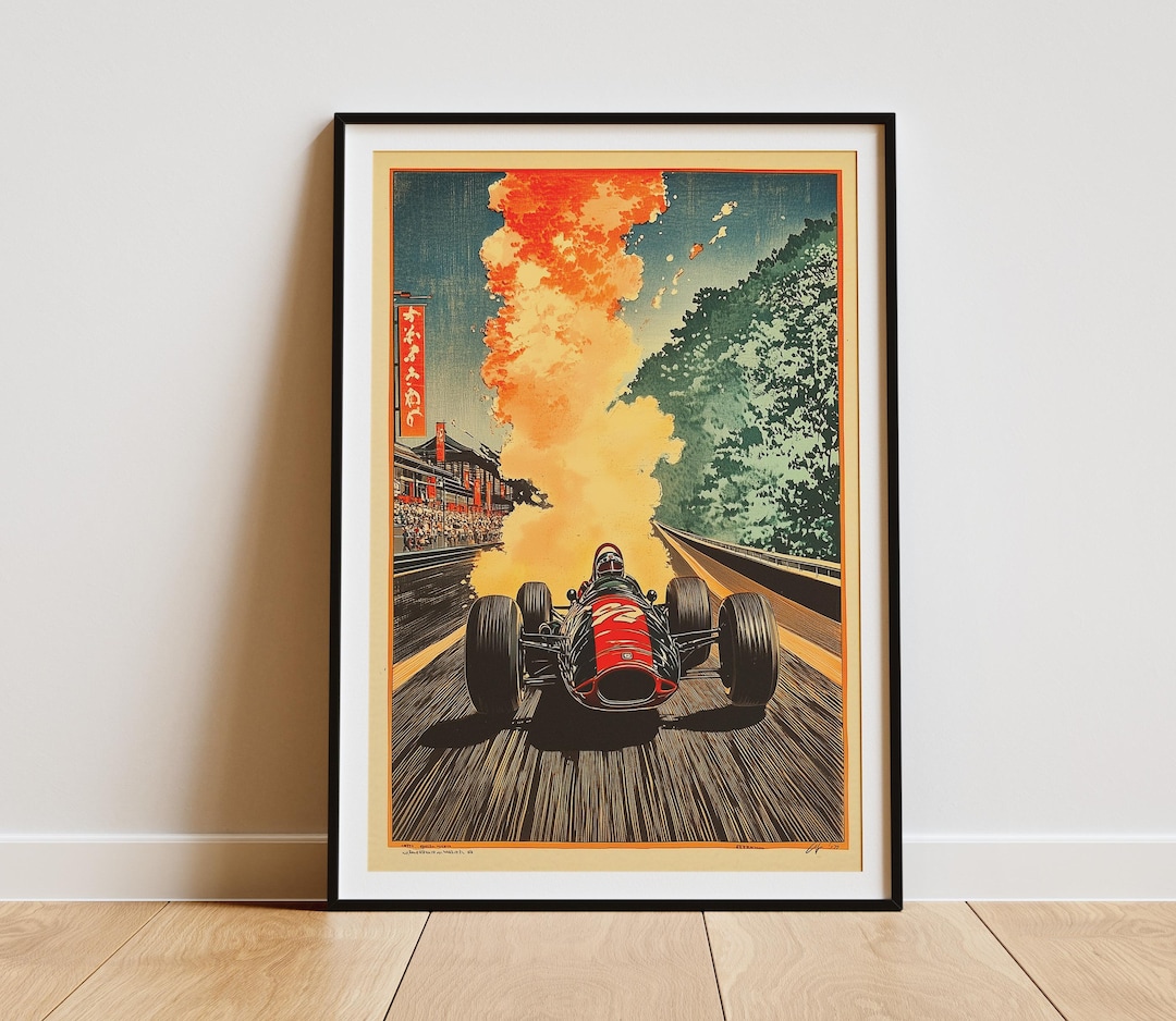 Racing Car Retro Poster - Japanese Wall Art - Vintage Wall Art - Car ...