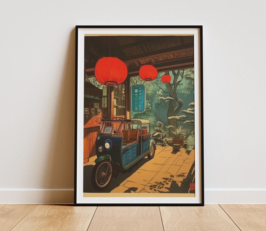 Japanese Retro Rickshaw Poster – Vintage Food Wall Art - Etsy