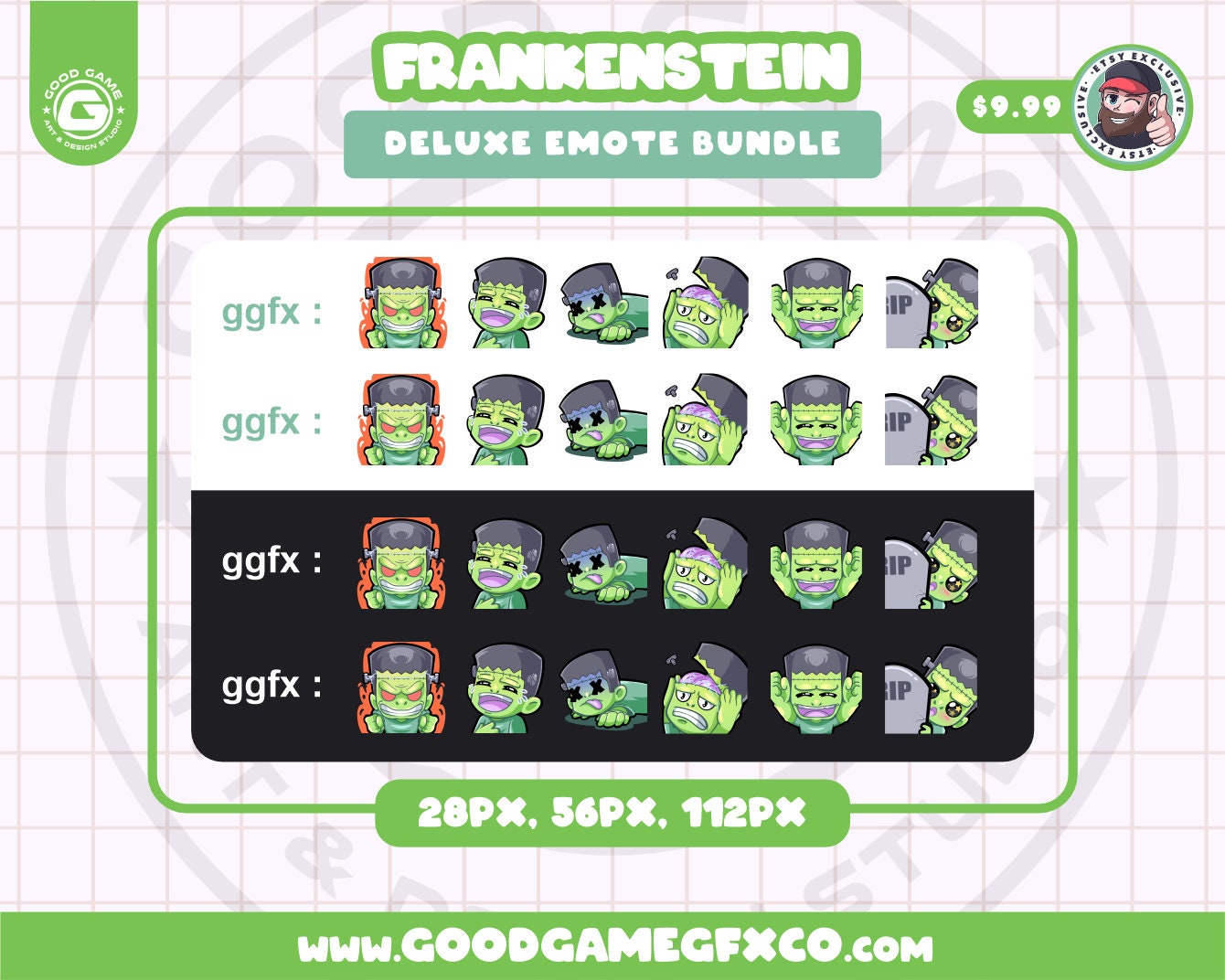 Frankenstein Emote Bundle - Creepy Critters | Perfect for Kick, Twitch ...