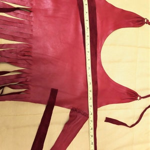 Handmade Red Colored Genuine Leather Blouse,top,tees With Flower. - Etsy