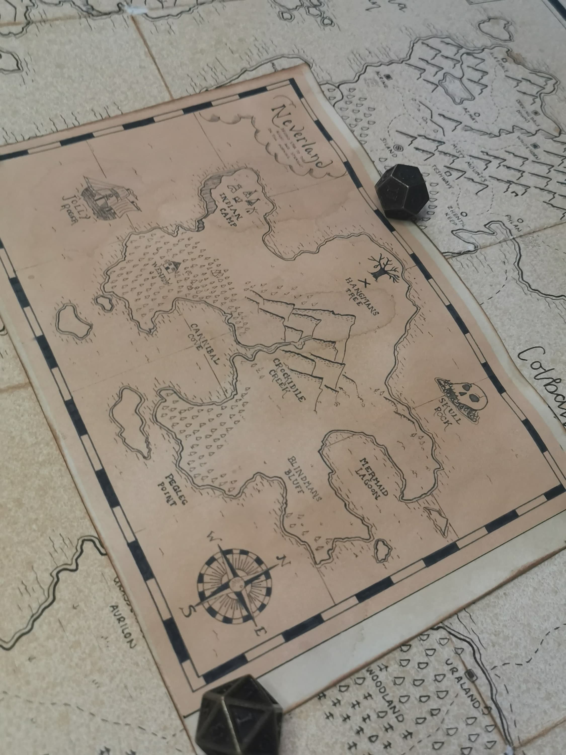 Peter Pan Neverland Impression de carte dessinée à la main, carte Peter ...