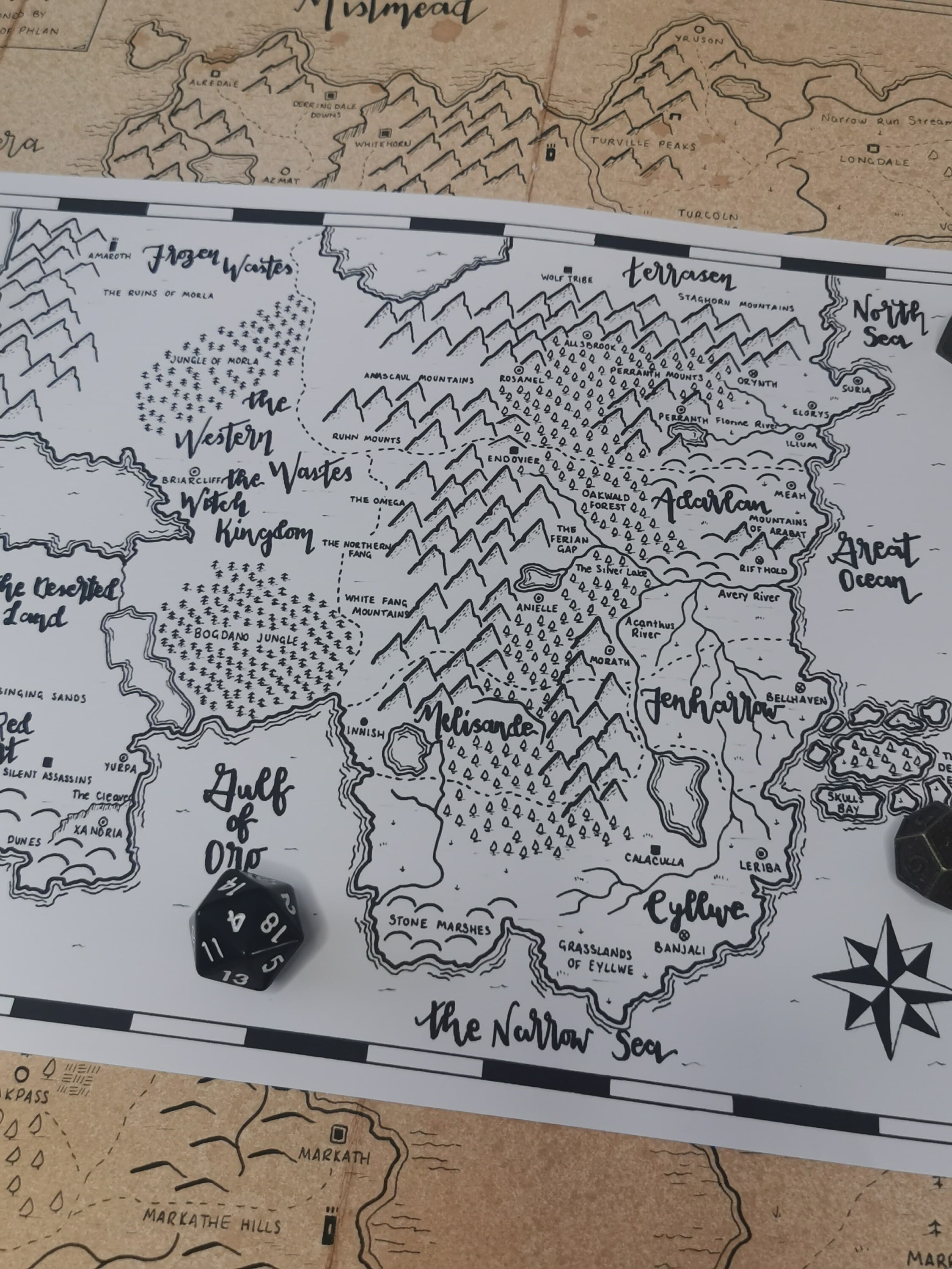 Fictional Fantasy Book Handdrawn Map, Fictional Fantasy Book Map, TOG ...