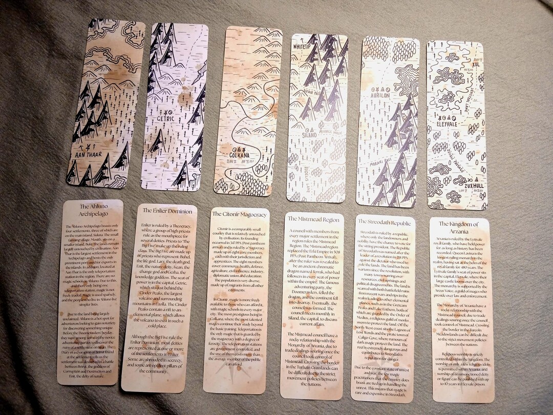 TTRPG World Map Bookmarks (set of 6), GM Worldbuilding Aids, Fantasy ...