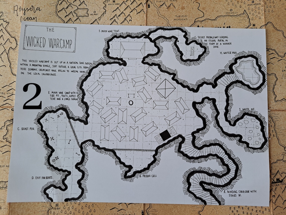 Premade A4 Battle Map: Dungeons and Dragons DM Tool - Etsy