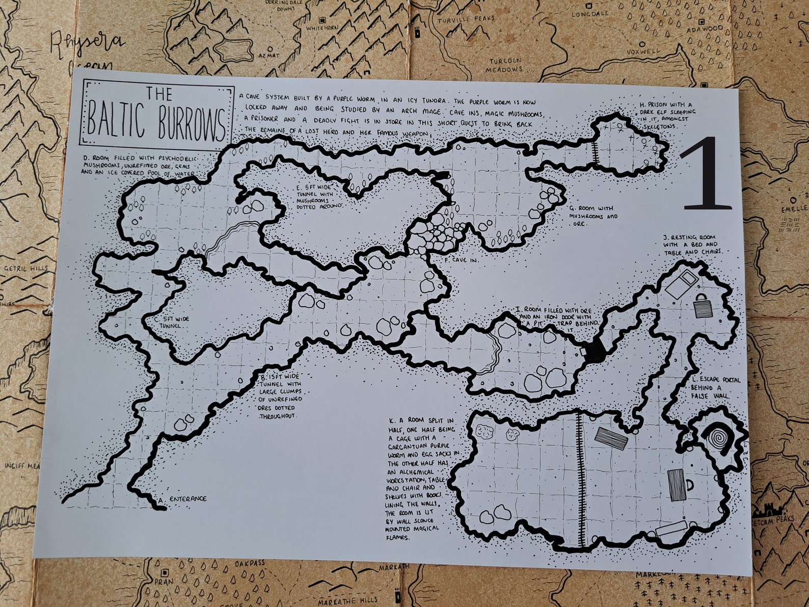 Premade A4 Battle Map: Dungeons and Dragons DM Tool - Etsy