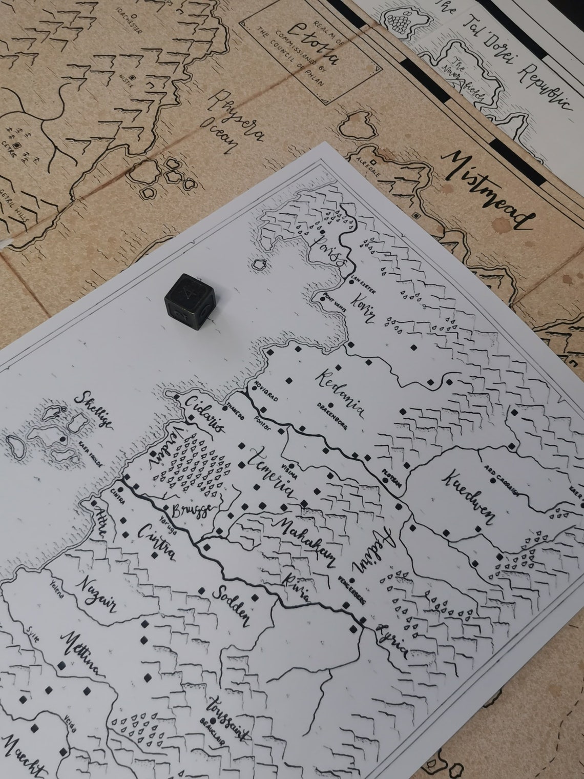 Fantasy TV Show Handdrawn Map Print Fantasy TV Show Map - Etsy