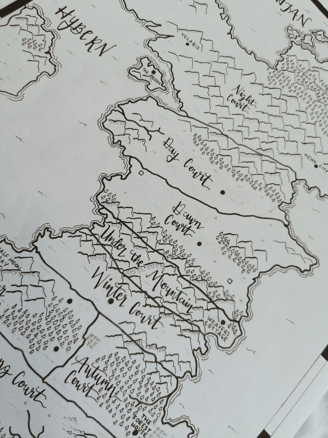 ACOTAR Map Print Handdrawn ACOTAR Map ACOTAR Fantasy Map | Etsy