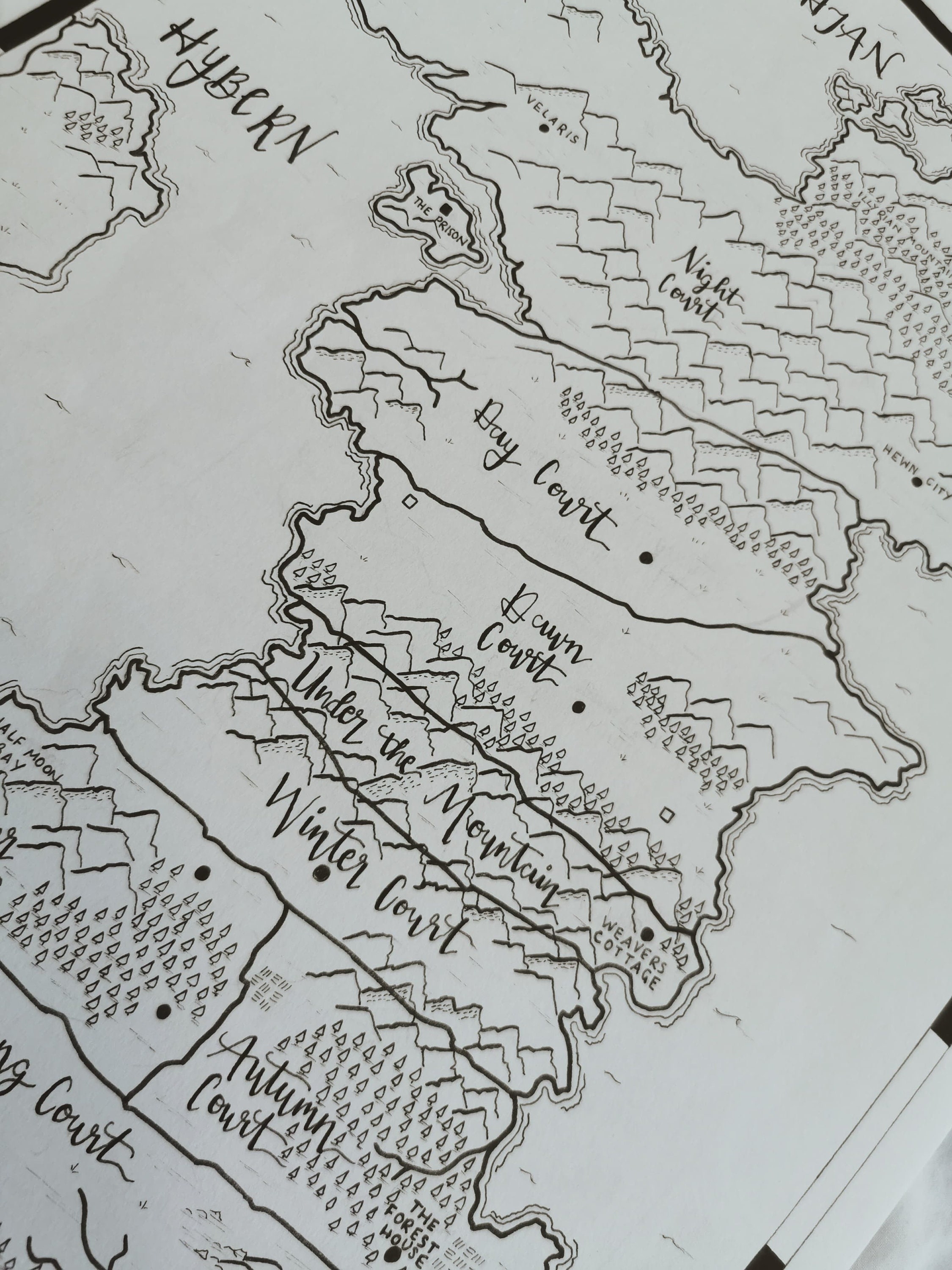 ACOTAR Map Print Handdrawn ACOTAR Map ACOTAR Fantasy Map | Etsy