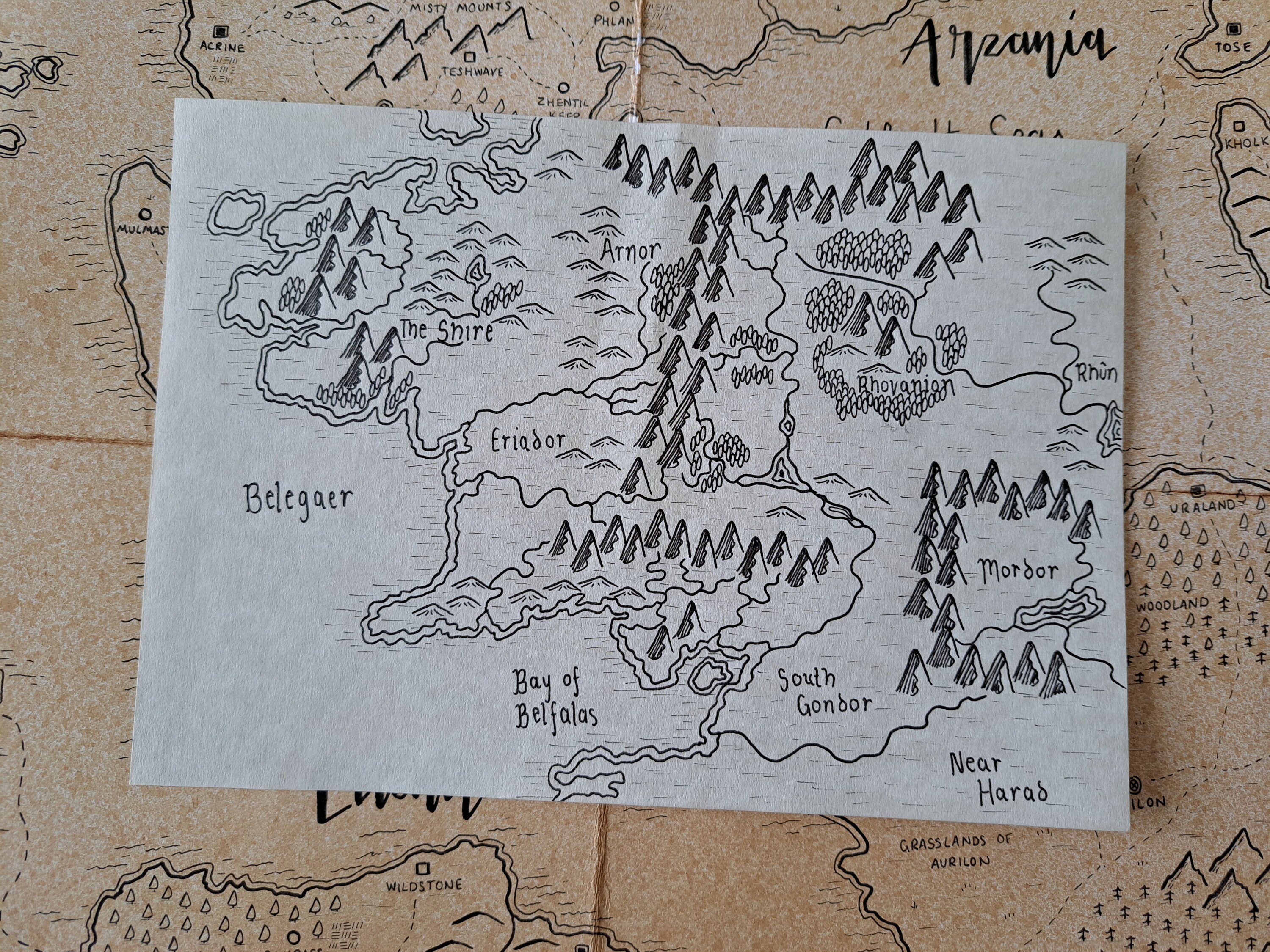 Fantasy Handdrawn A5 Map, Lotr, Lord of the Rings Inspired Map - Etsy ...