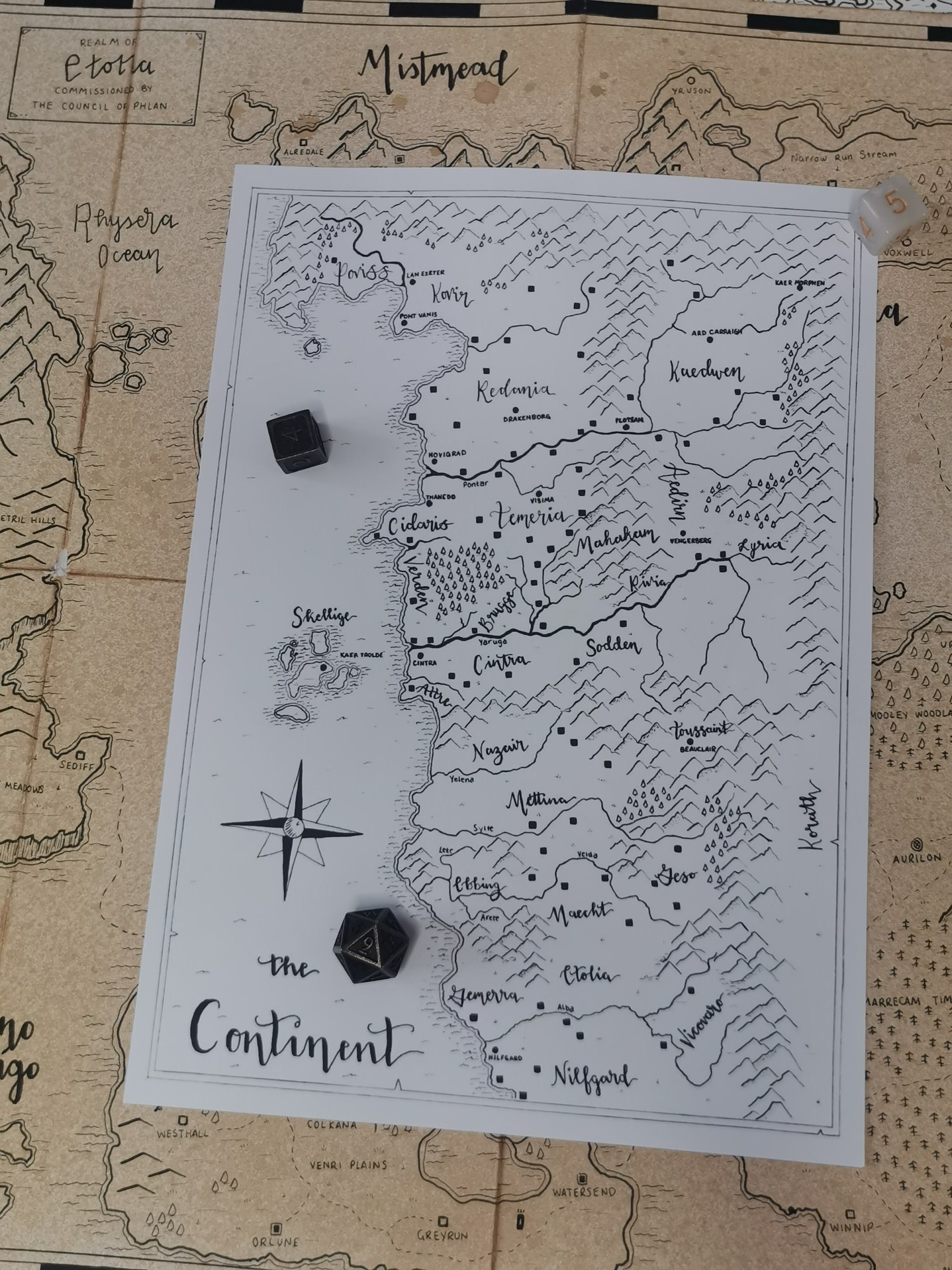 Fantasy TV Show Handdrawn Map Print Fantasy TV Show Map - Etsy