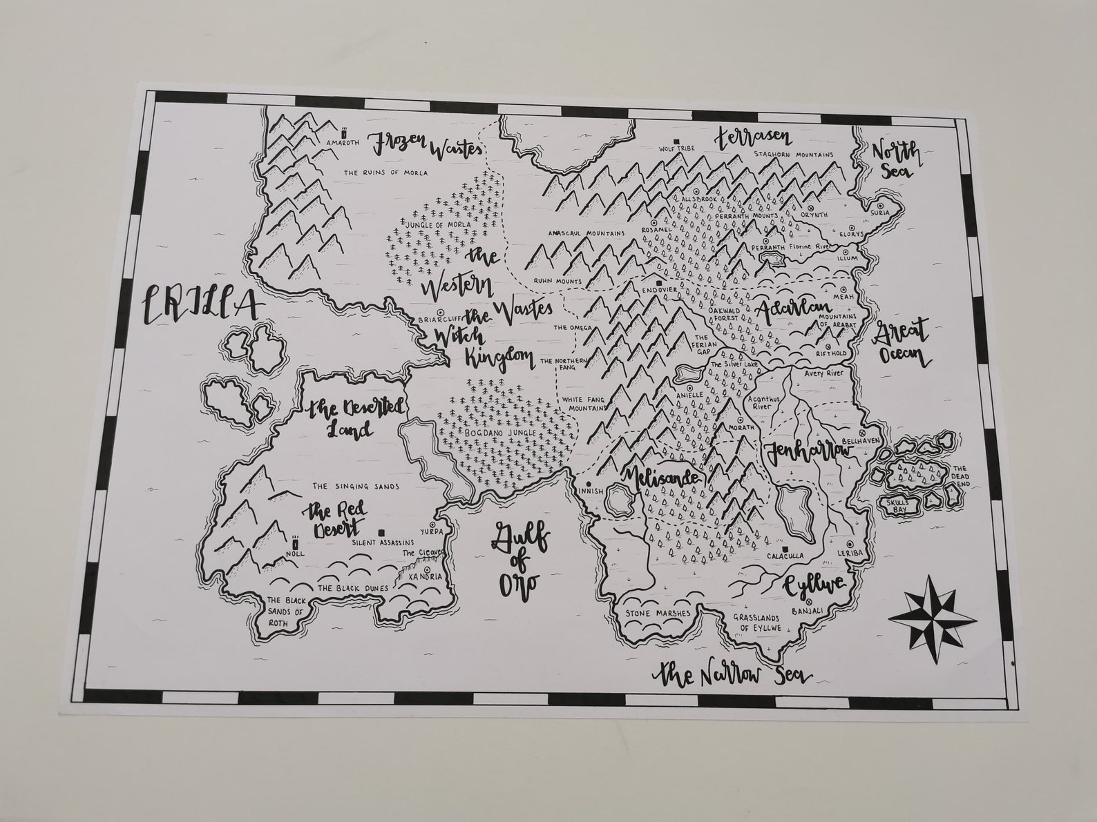 Throne of Glass Map Print Handdrawn Throne of Glass Map TOG | Etsy