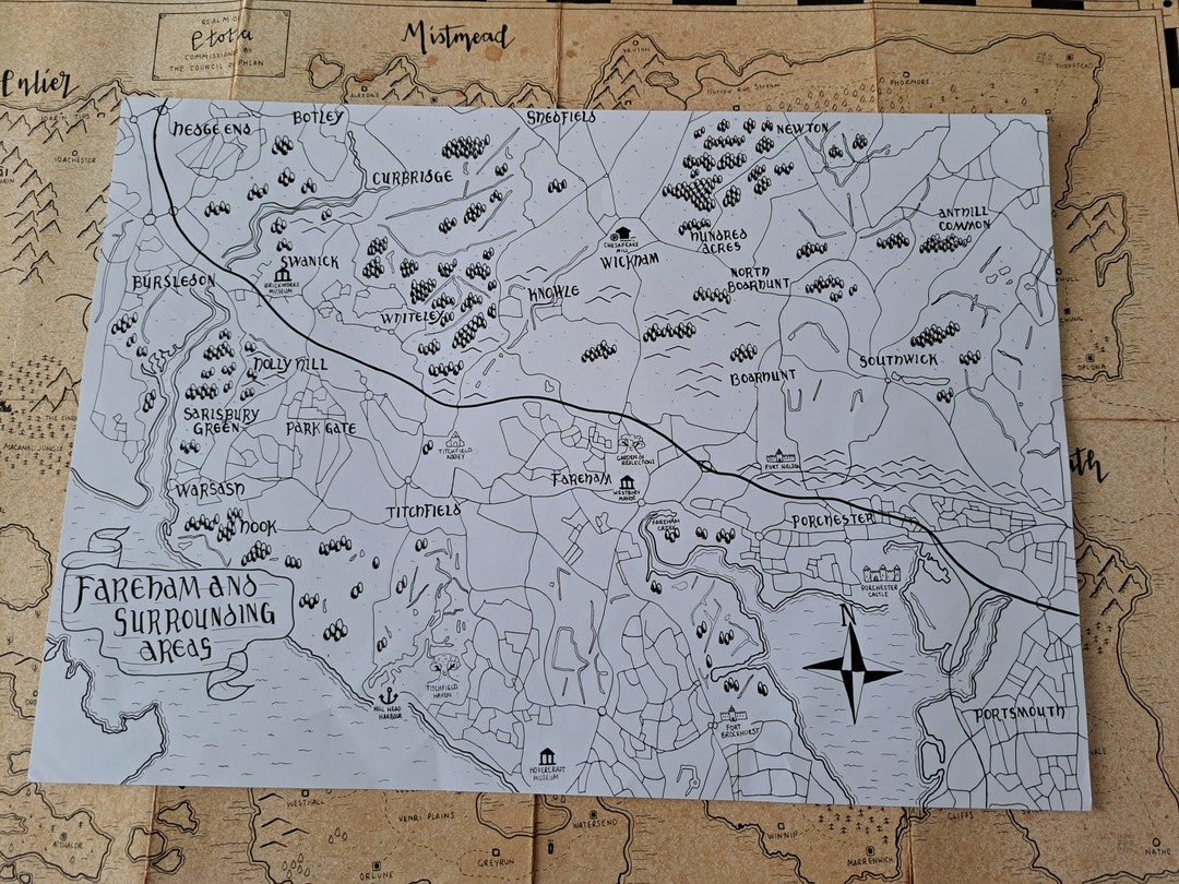 Custom Map of YOUR Town, Tolkien Style Map, Real World Map, - Etsy