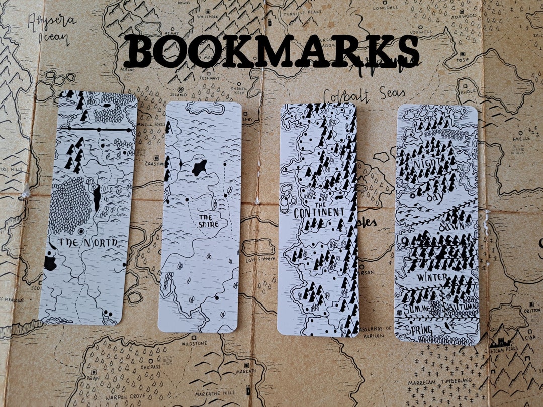 Magical Map Bookmarks Handdrawn Maps Lotr Got ACOTAR - Etsy