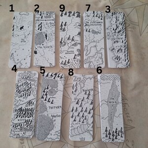 Magical Map Bookmarks Handdrawn Maps, Lotr, Got, ACOTAR, Witcher, Tog ...