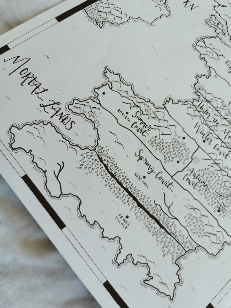 ACOTAR Map Print Handdrawn ACOTAR Map ACOTAR Fantasy Map | Etsy