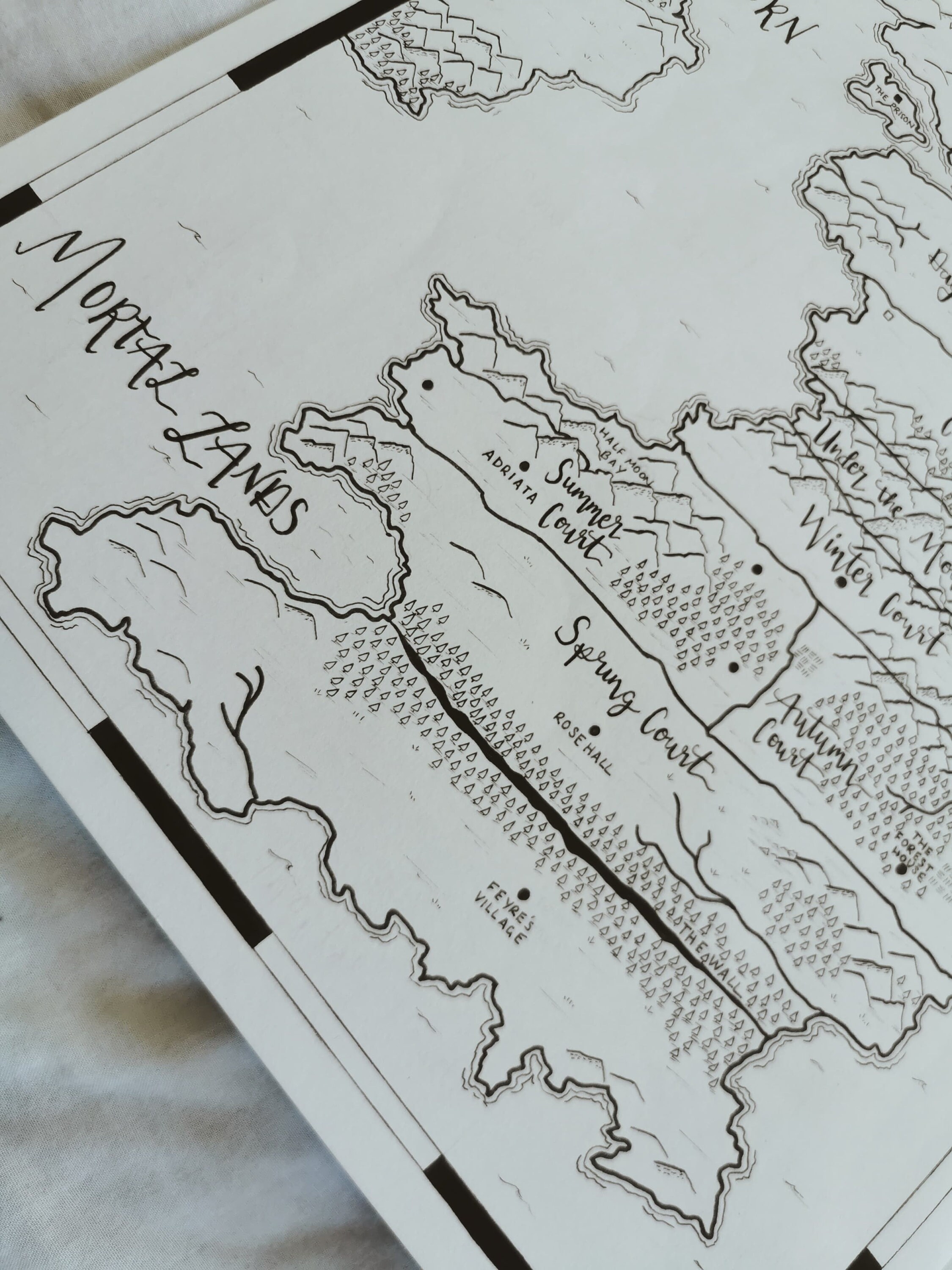 ACOTAR Map Print Handdrawn ACOTAR Map ACOTAR Fantasy Map | Etsy