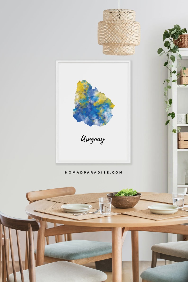Uruguay Map | Uruguay Art | Uruguay Poster | Country Map | Wall Decor ...