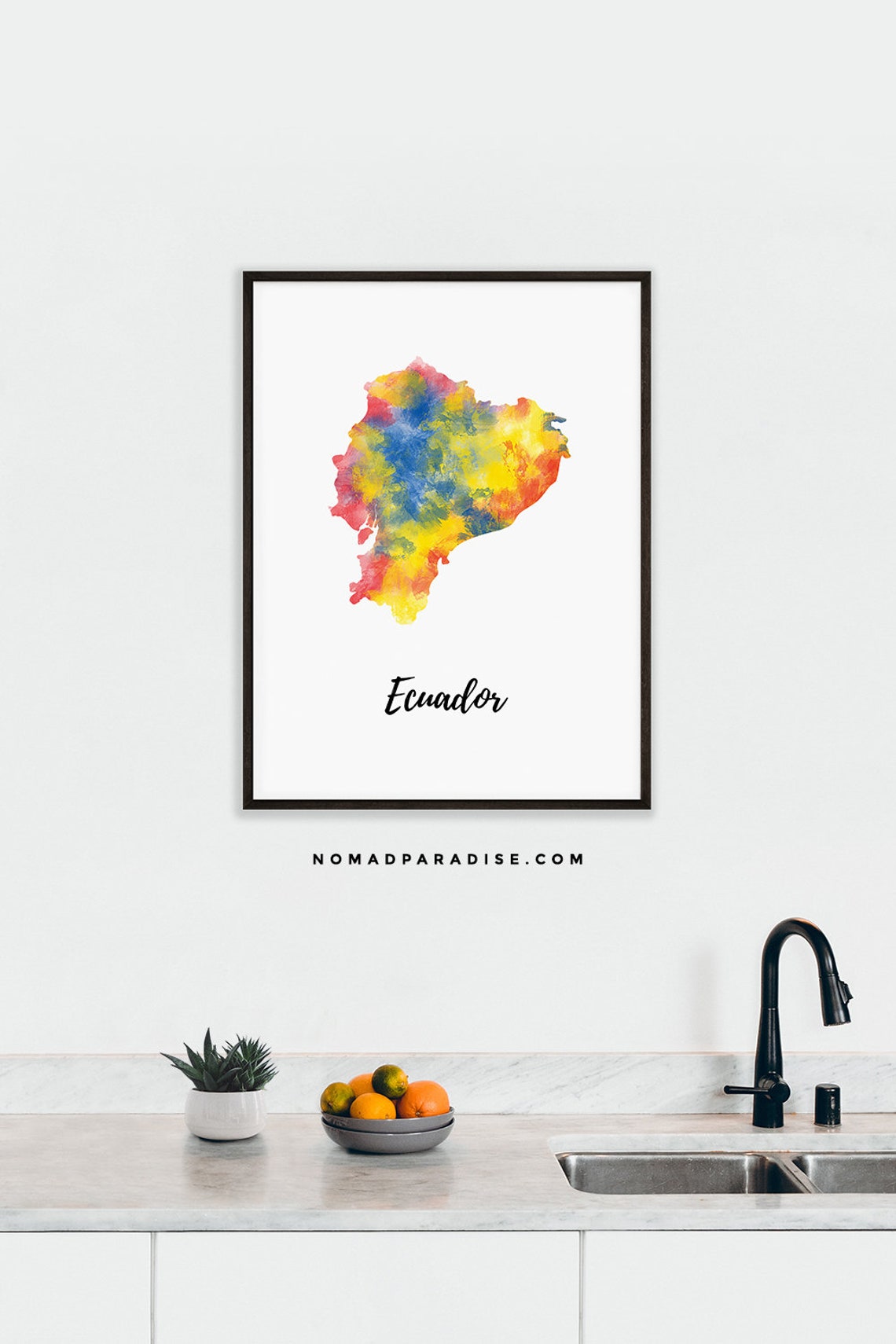 Ecuador Map | Ecuador Art | Ecuador Poster | Country Map | Wall Decor ...