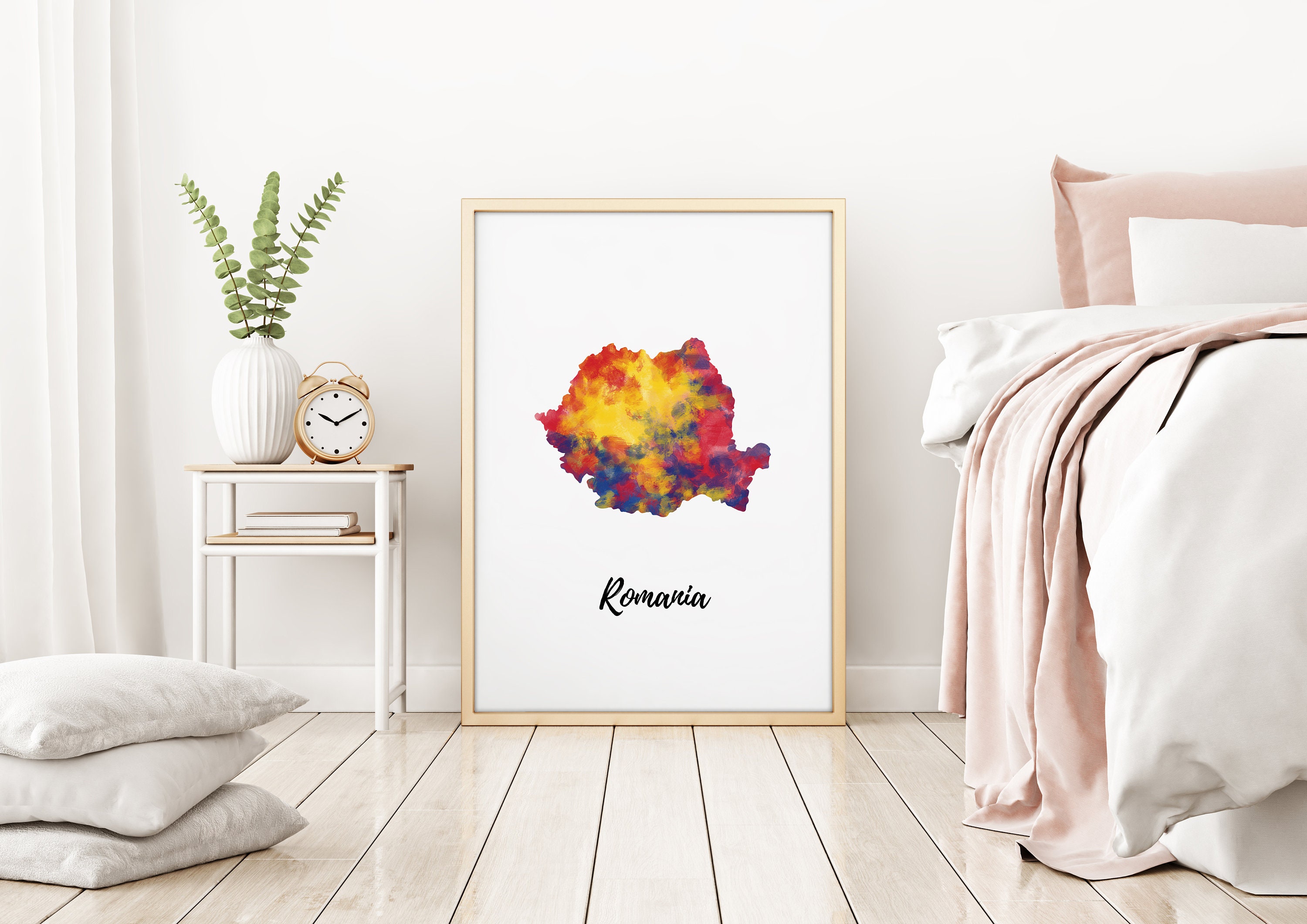 Romania Map | Romania Art | Romania Poster | Country Map | Wall Decor ...