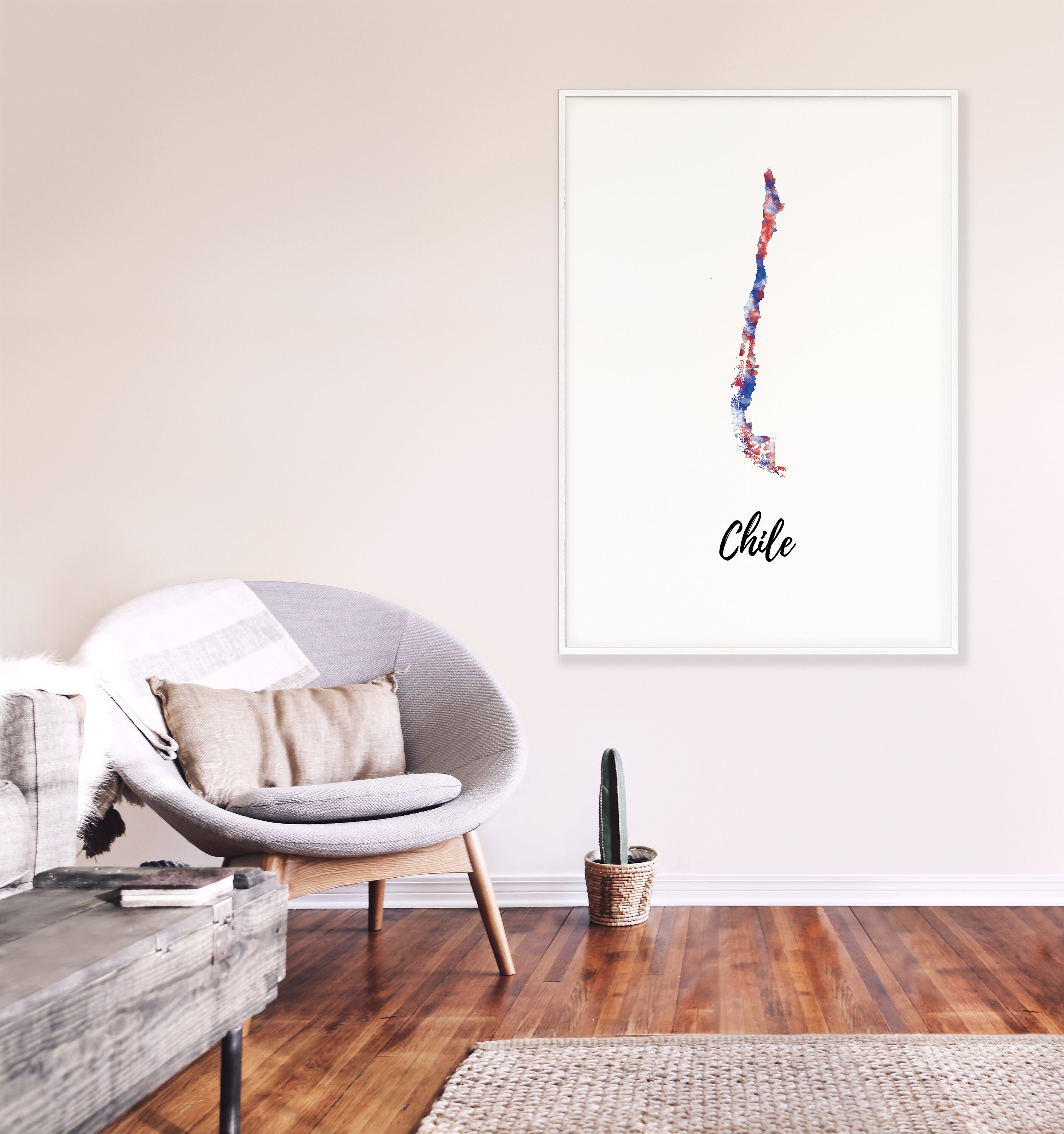 Chile Map | Chile Art | Chile Poster | Country Map | Wall Decor Art ...