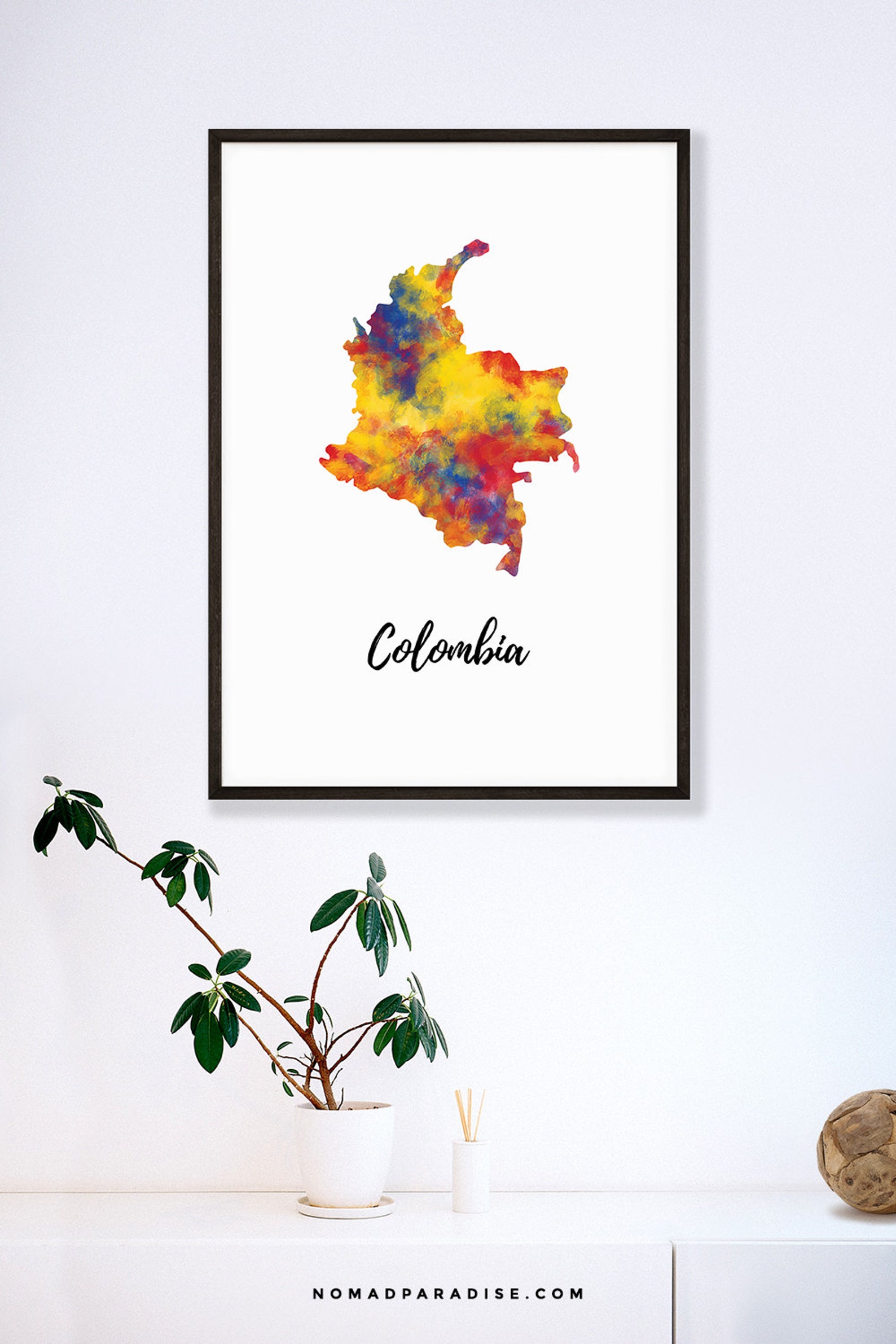 Colombia Map | Colombia Art | Colombia Poster | Country Map | Wall ...