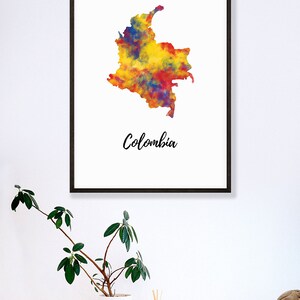 Colombia Map | Colombia Art | Colombia Poster | Country Map | Wall ...