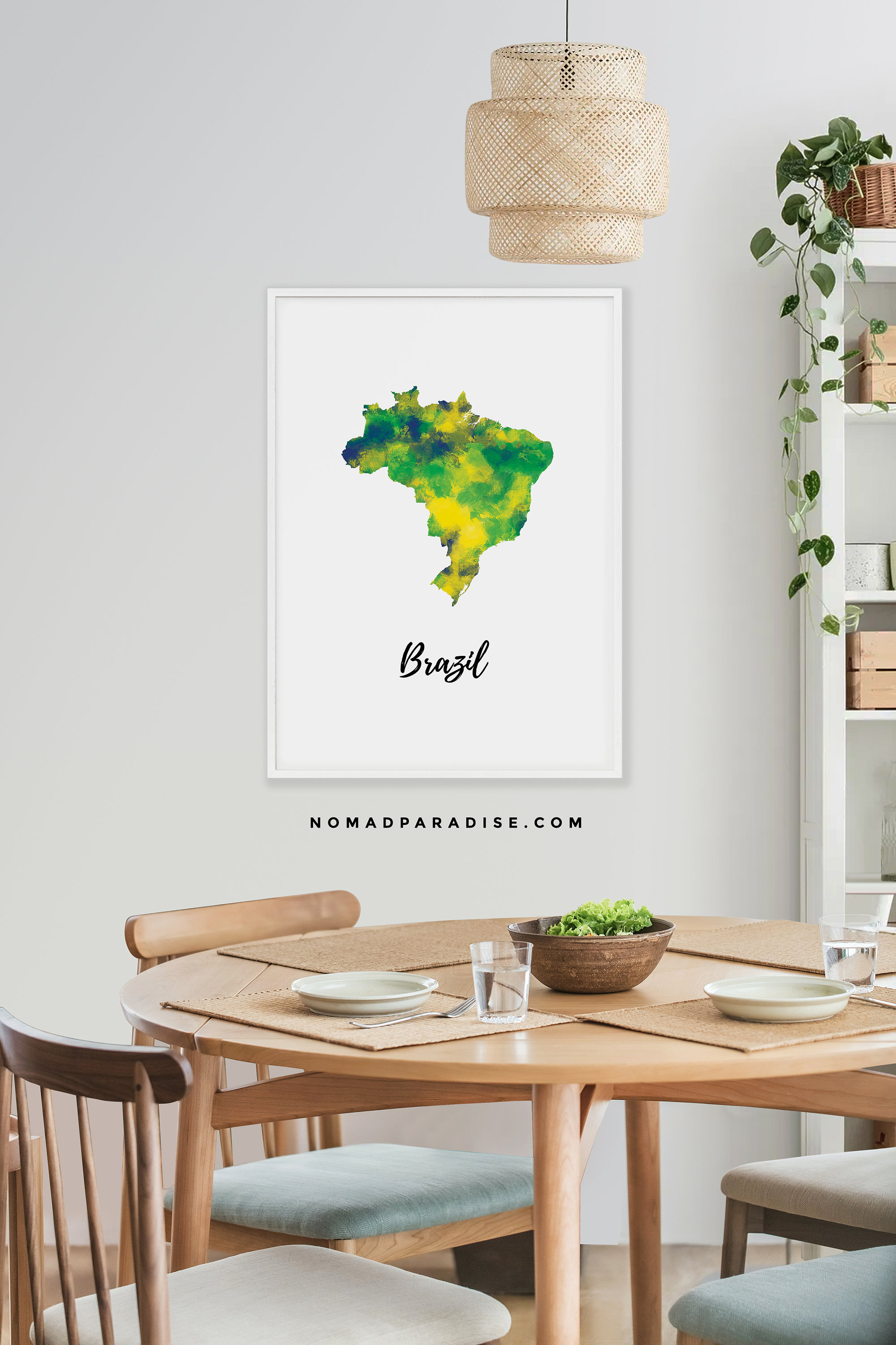 Brazil Map | Brazil Art | Brazil Poster | Country Map | Wall Decor Art ...
