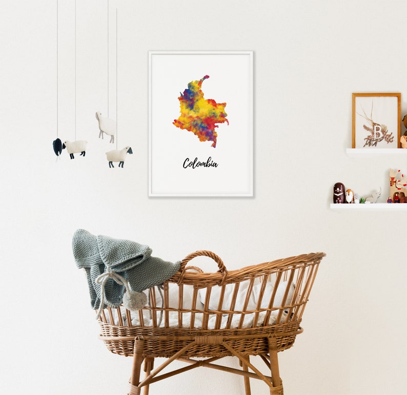 Colombia Map | Colombia Art | Colombia Poster | Country Map | Wall ...