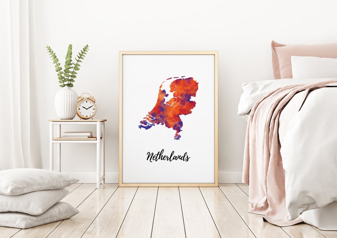 Netherlands Map | Netherlands Art | Netherlands Poster | Country Map ...