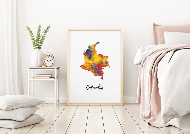 Colombia Map | Colombia Art | Colombia Poster | Country Map | Wall ...
