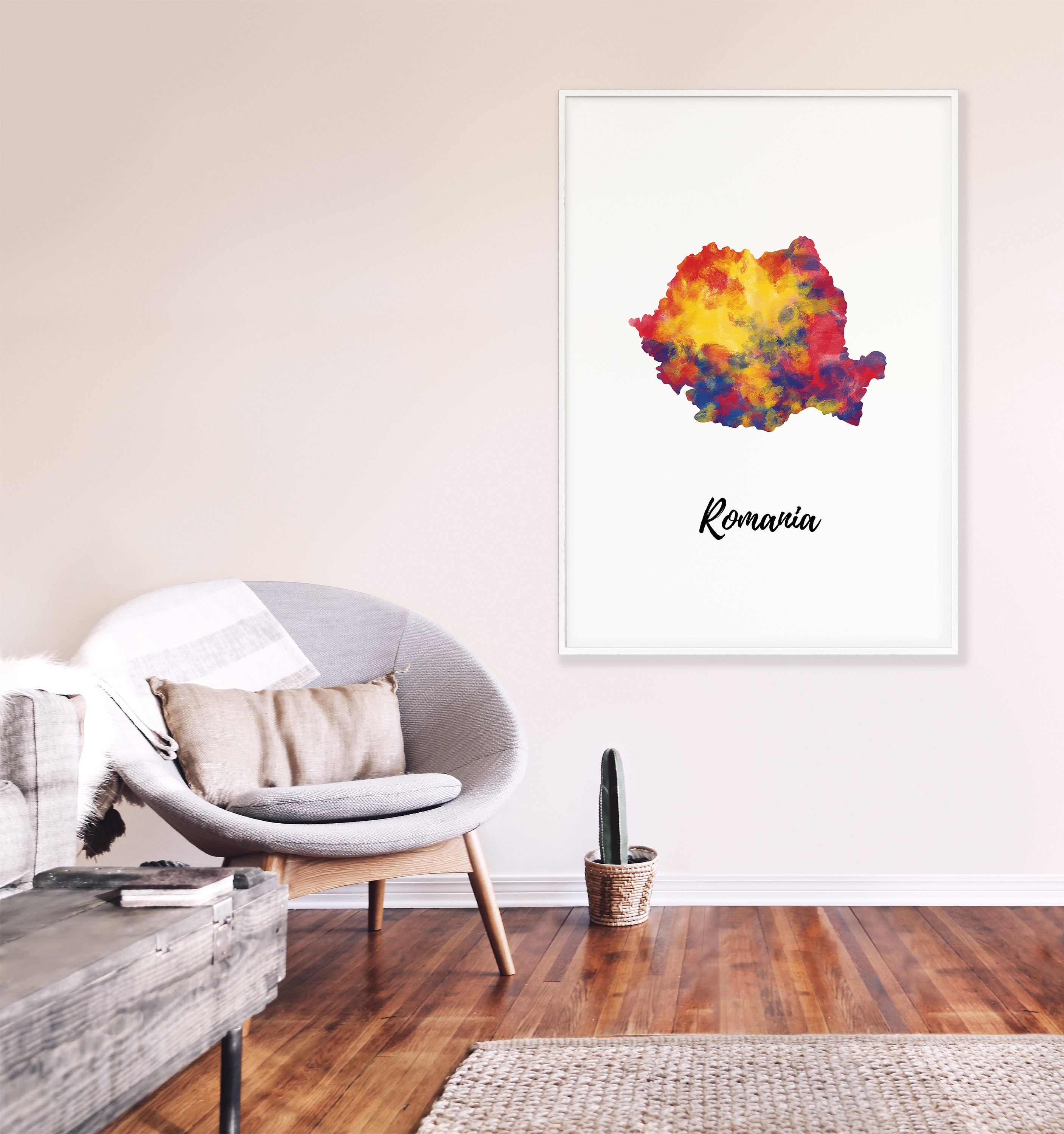 Romania Map | Romania Art | Romania Poster | Country Map | Wall Decor ...