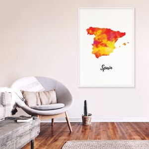 Spain Map | Spain Art | Spain Poster | Country Map | Wall Decor Art ...