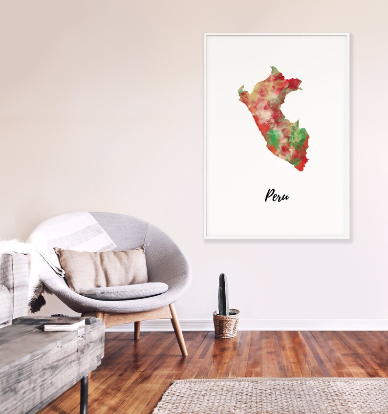 Peru Map | Peru Art | Peru Poster | Country Map | Wall Decor Art | Home ...