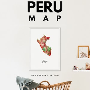 Peru Map | Peru Art | Peru Poster | Country Map | Wall Decor Art | Home ...
