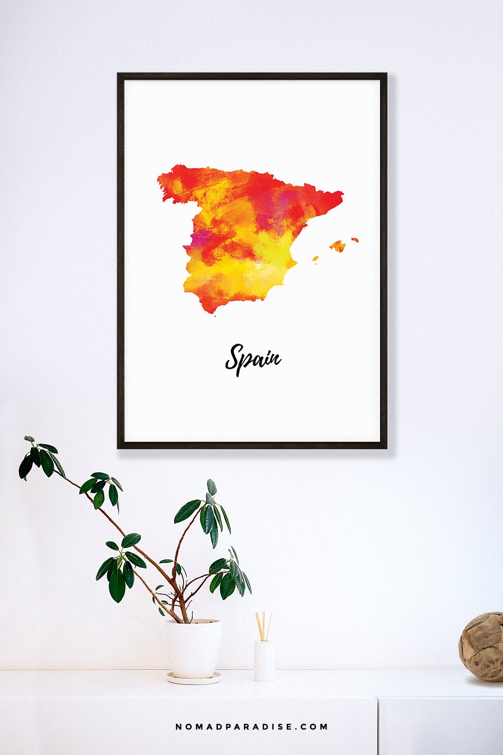 Spain Map | Spain Art | Spain Poster | Country Map | Wall Decor Art ...