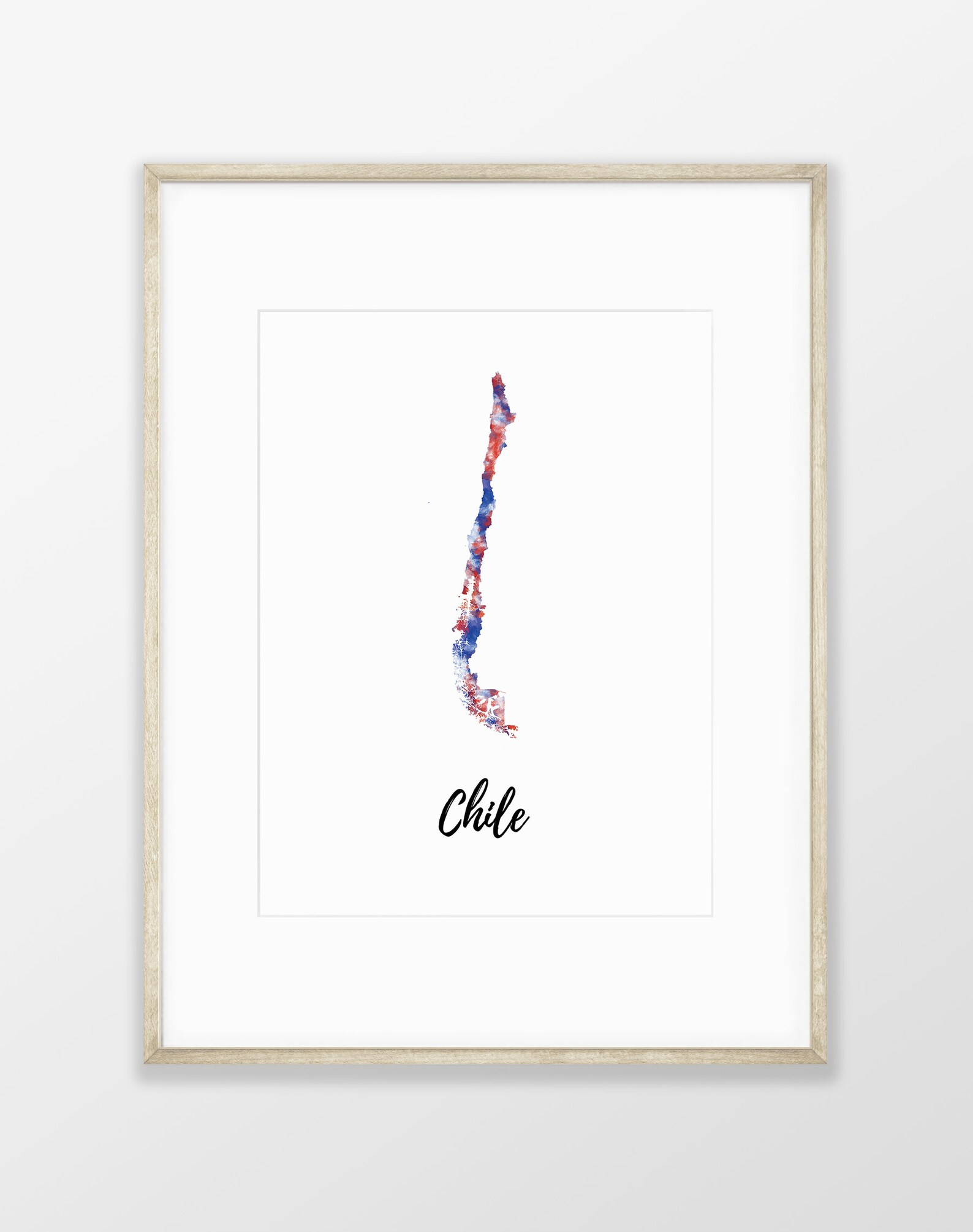Chile Map | Chile Art | Chile Poster | Country Map | Wall Decor Art ...