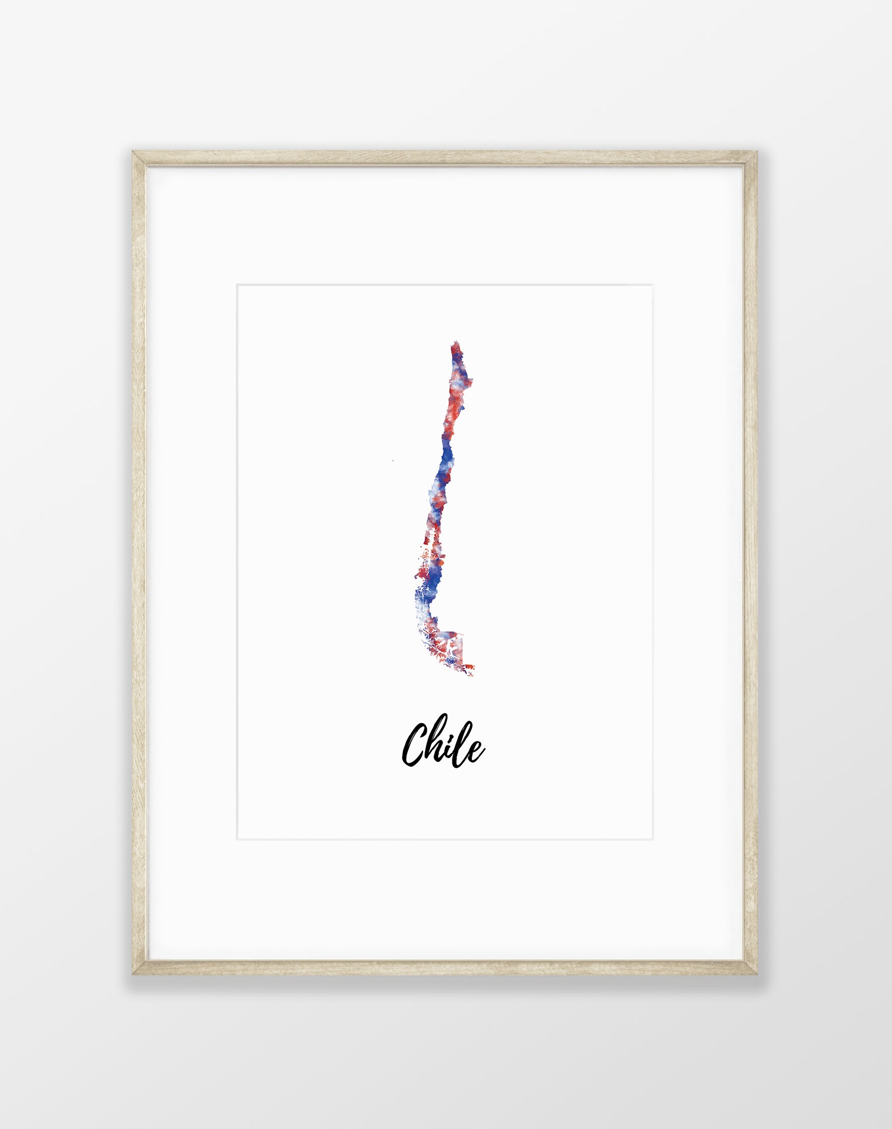 Chile Map | Chile Art | Chile Poster | Country Map | Wall Decor Art ...