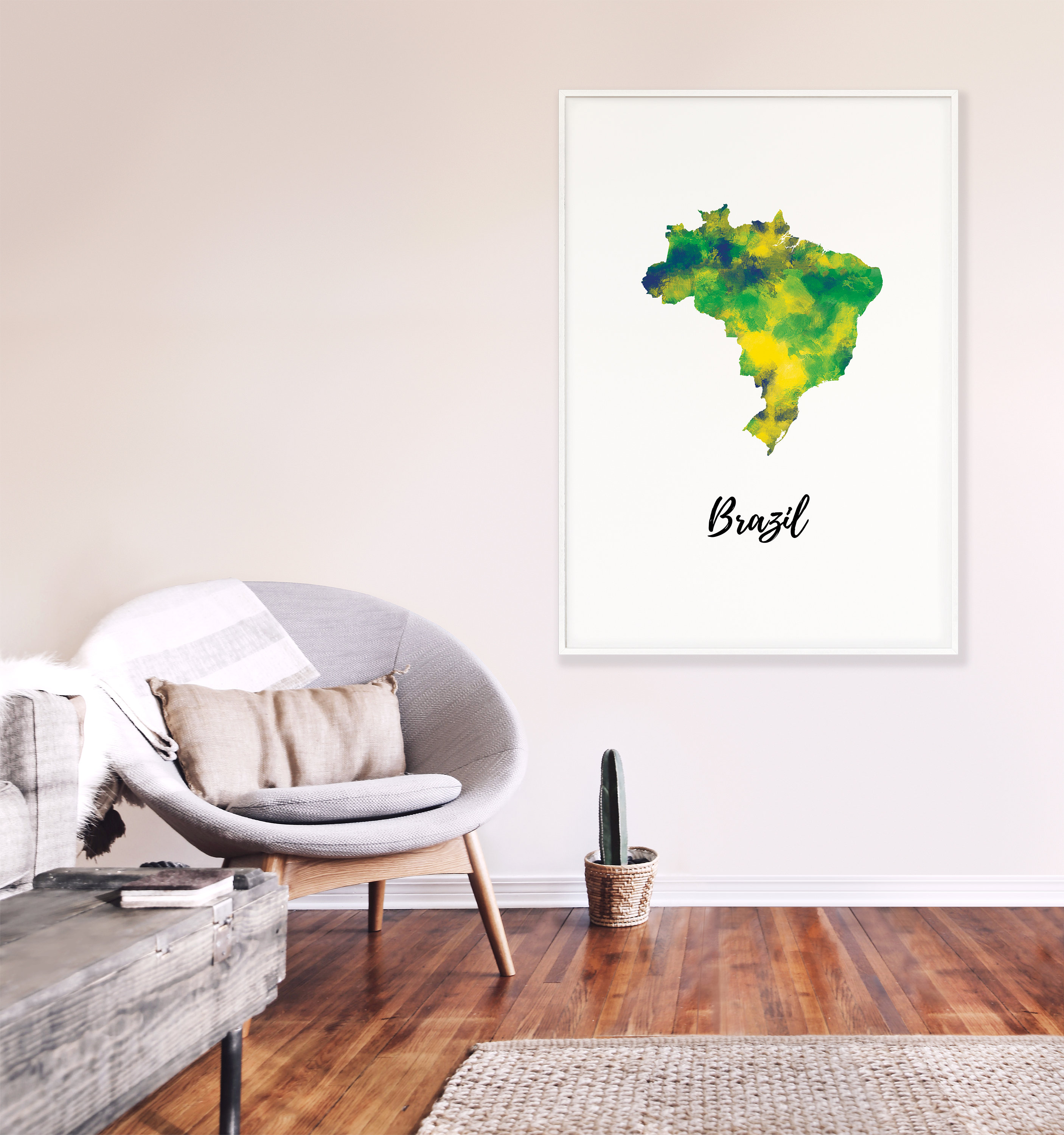 Brazil Map | Brazil Art | Brazil Poster | Country Map | Wall Decor Art ...