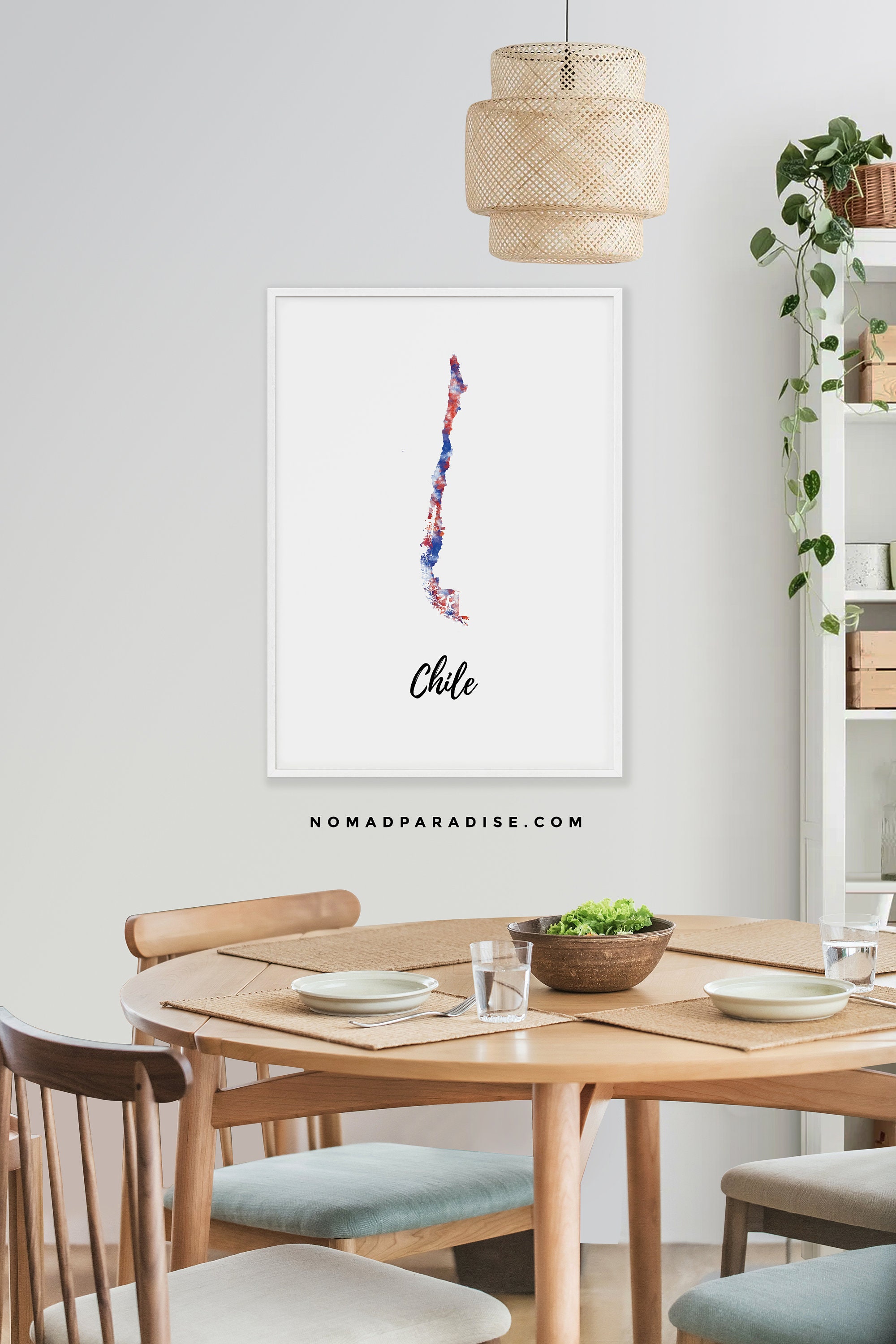 Chile Map | Chile Art | Chile Poster | Country Map | Wall Decor Art ...