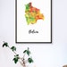 Bolivia Map | Bolivia Art | Bolivia Poster | Country Map | Wall Decor ...