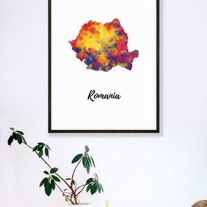 Romania Map | Romania Art | Romania Poster | Country Map | Wall Decor ...