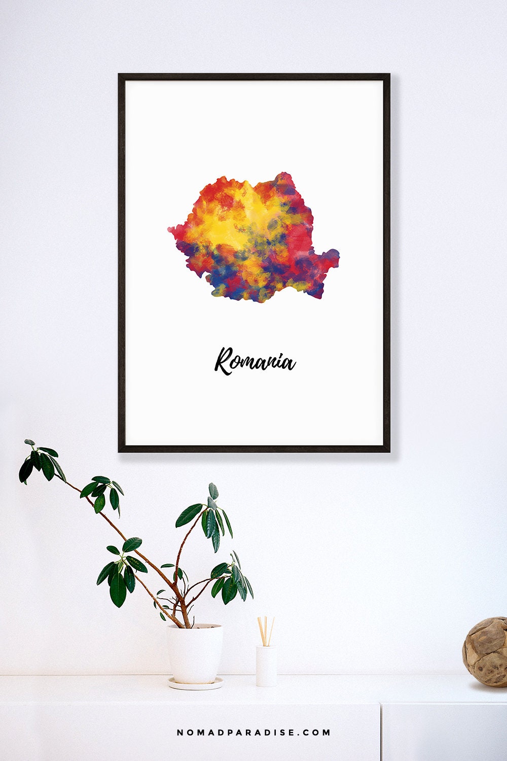 Romania Map | Romania Art | Romania Poster | Country Map | Wall Decor ...